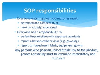 Cleanroom sop slides | PPT