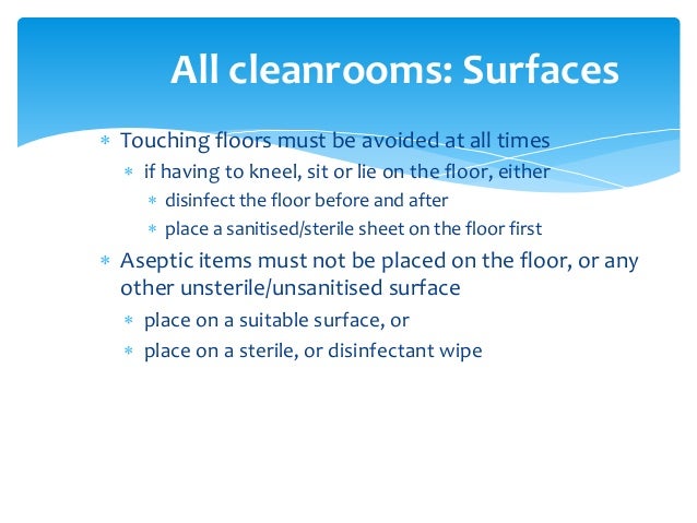 Cleanroom sop slides