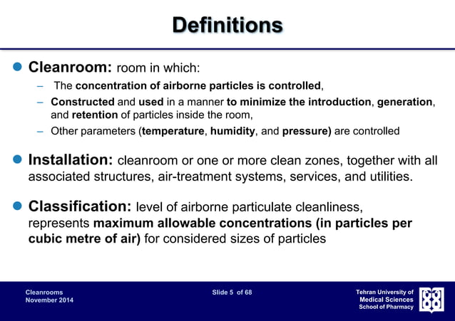 Cleanroom, Classification, Design and | PPTX
