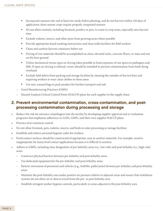 Clean, safe spices asta guidance | PDF