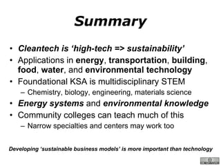 Cleantech Job Skills Inventory and Careers | PPT | Power and Energy ...