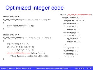 Cleanup and new optimizations in WPython 1.1 | PPT