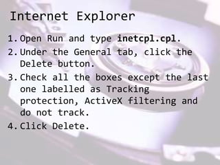 Clean Up Windows Log Files | PPTX | Browsers | Computer Software and Applications
