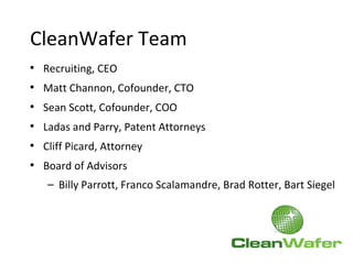 CleanWafer pitch deck | PPT