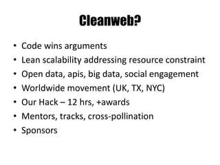 Cleanweb housekeeping | PPTX