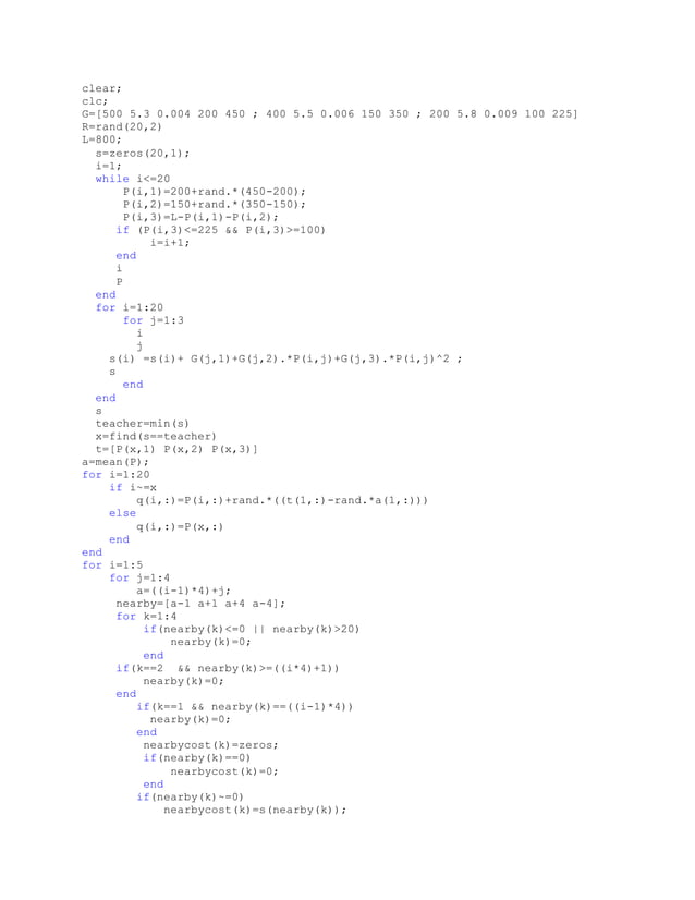 matlab program for TLBO algorithm | PDF
