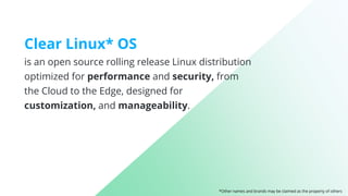 Clear Linux OS - Introduction | PPT
