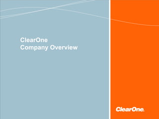 Clear One Company Overview(한글) | PPT
