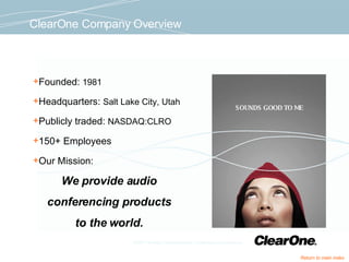 Clear One Company Overview(한글) | PPT