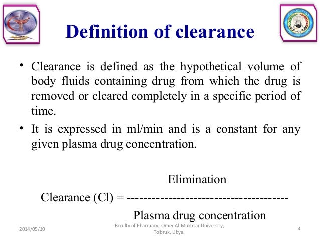 Clearance and renal excretion