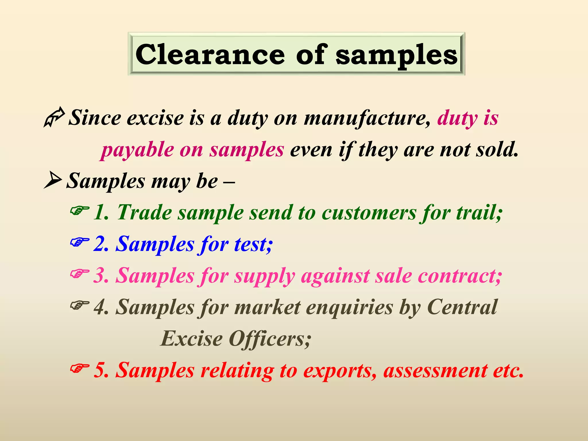 Clearance of excisable goods | PPTX