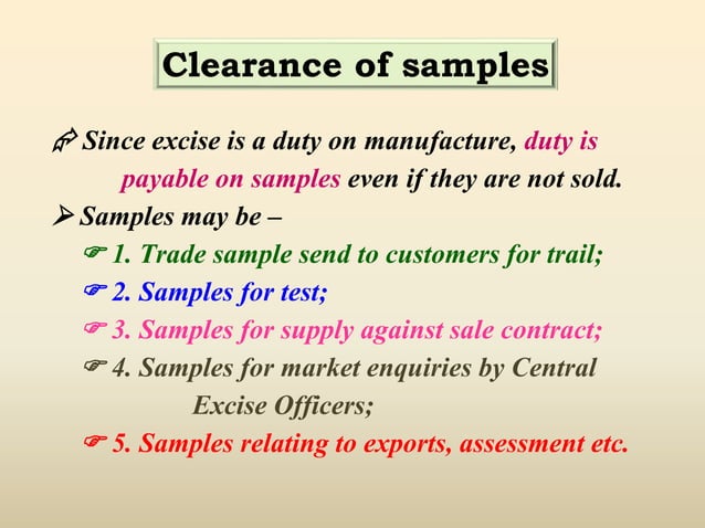 Clearance of excisable goods | PPTX