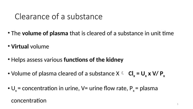Clearance tests and their functional significance | PPT