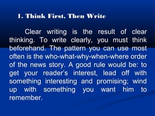 Clear and effective writing (News Story) | PPT