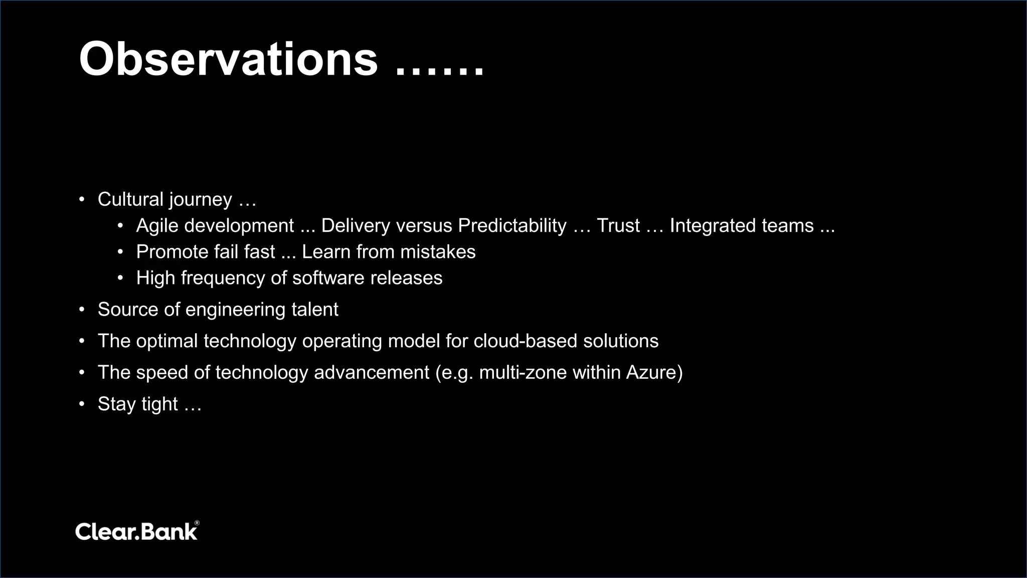 Clear bank nigel walder-presentation | PPT | Free Download