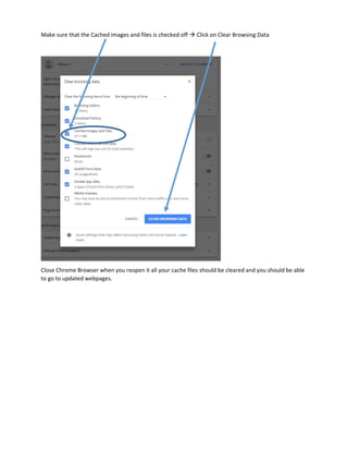 How to clear Cache files/pages from browsers | PDF