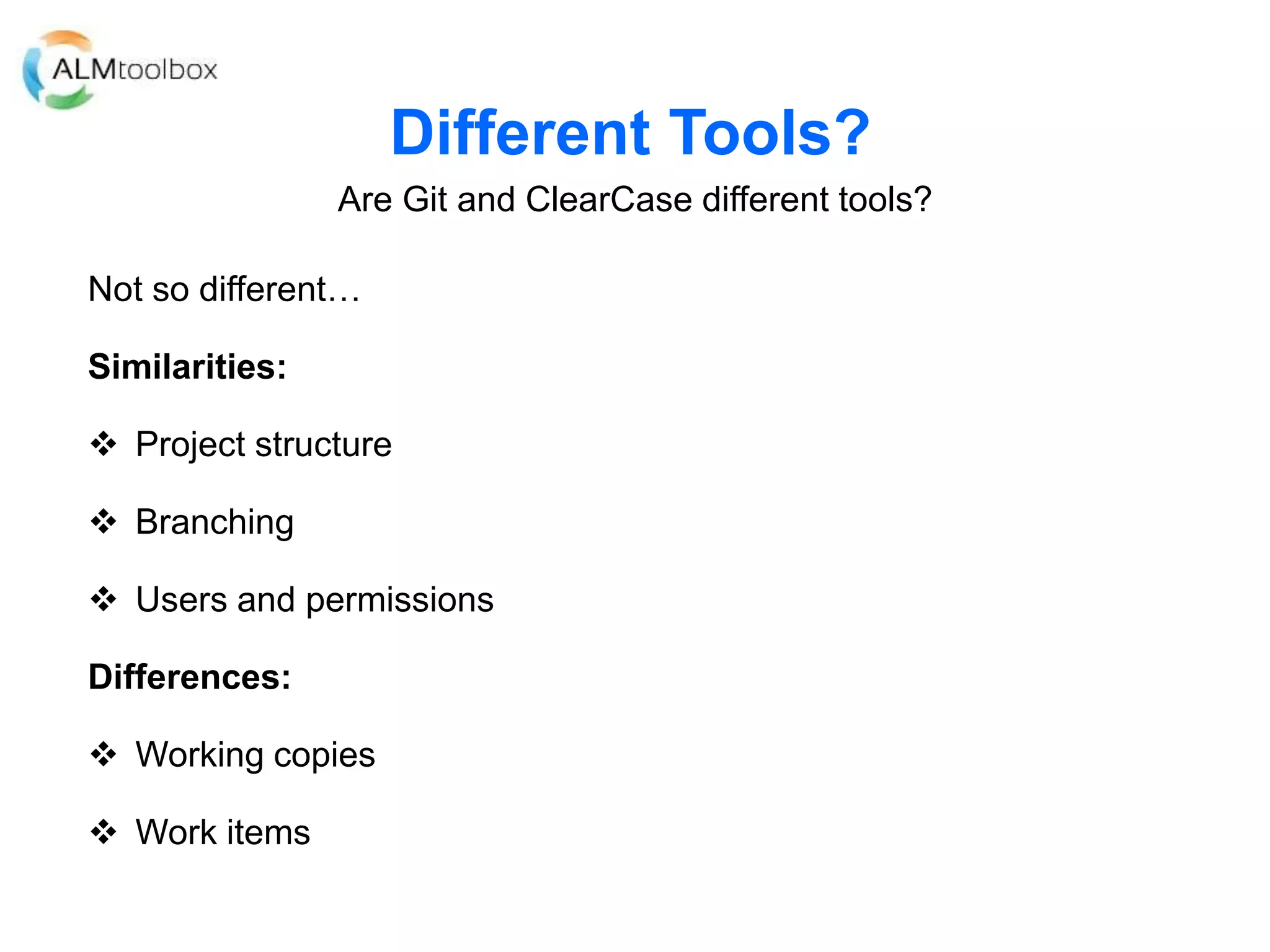 Lesson Learned: Transforming from ClearCase to Git | PPTX