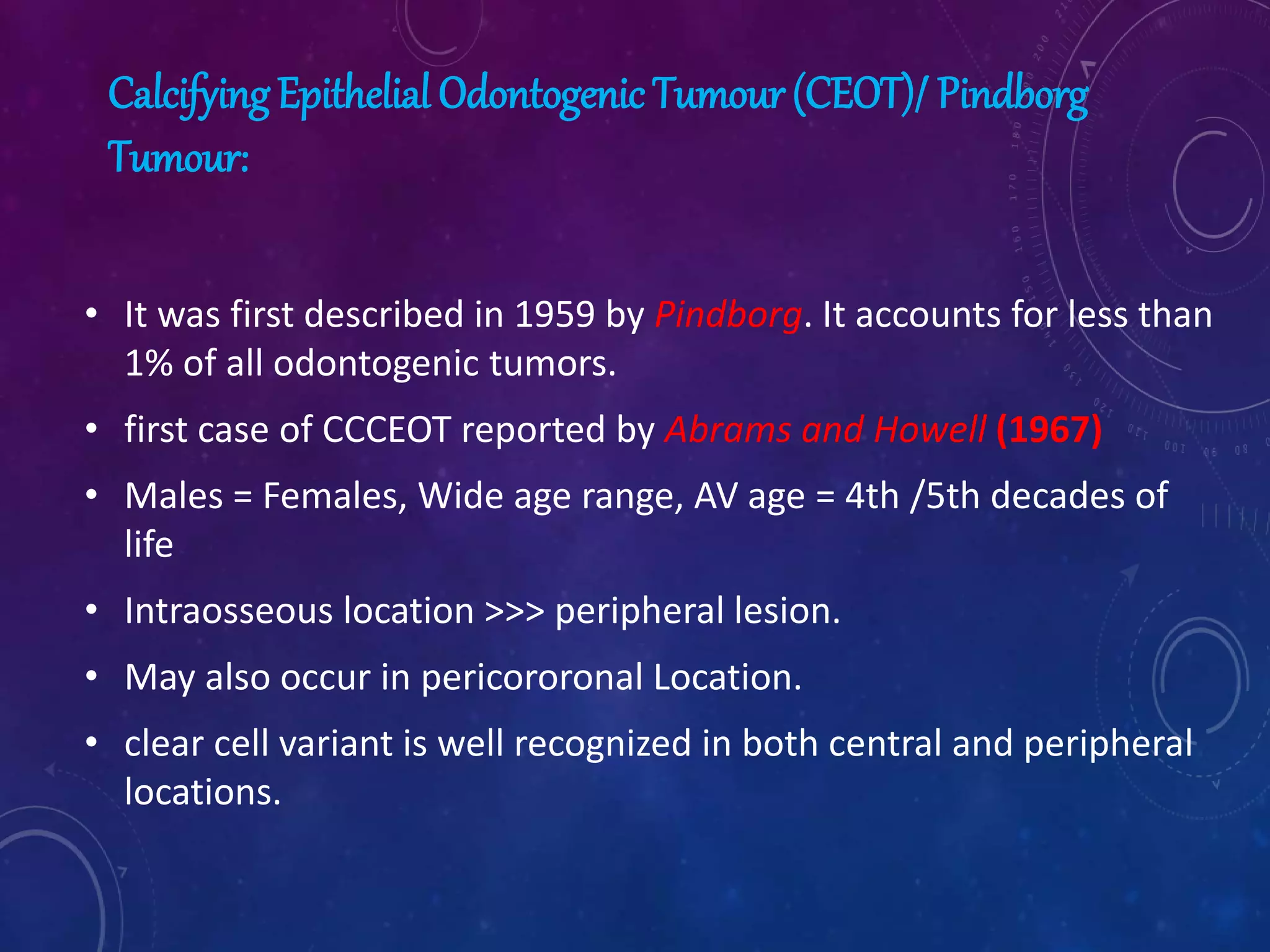 Clear cell lesions of head & neck. | PPTX