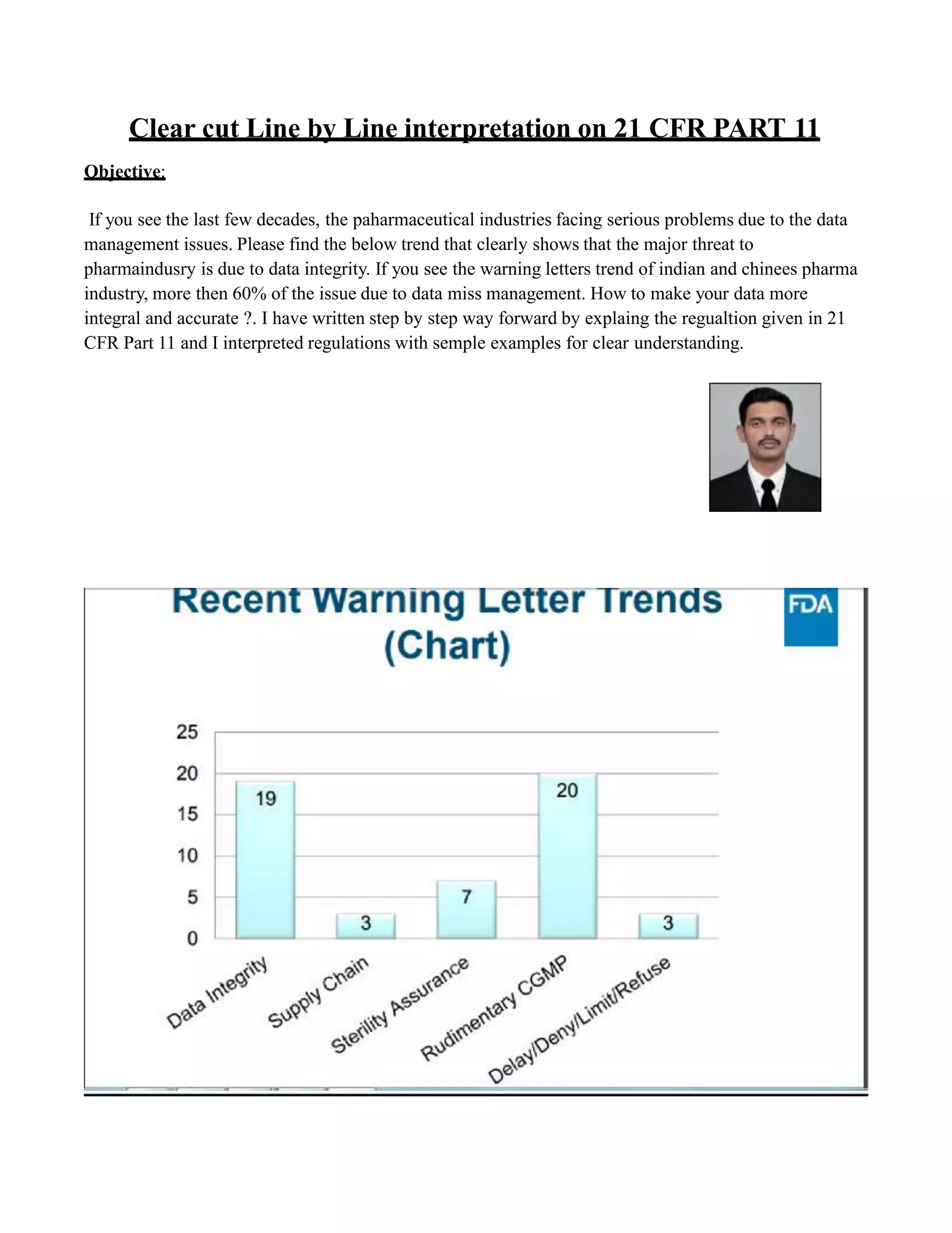 Clear cut line by line interpretation on 21 cfr part 11 | PDF