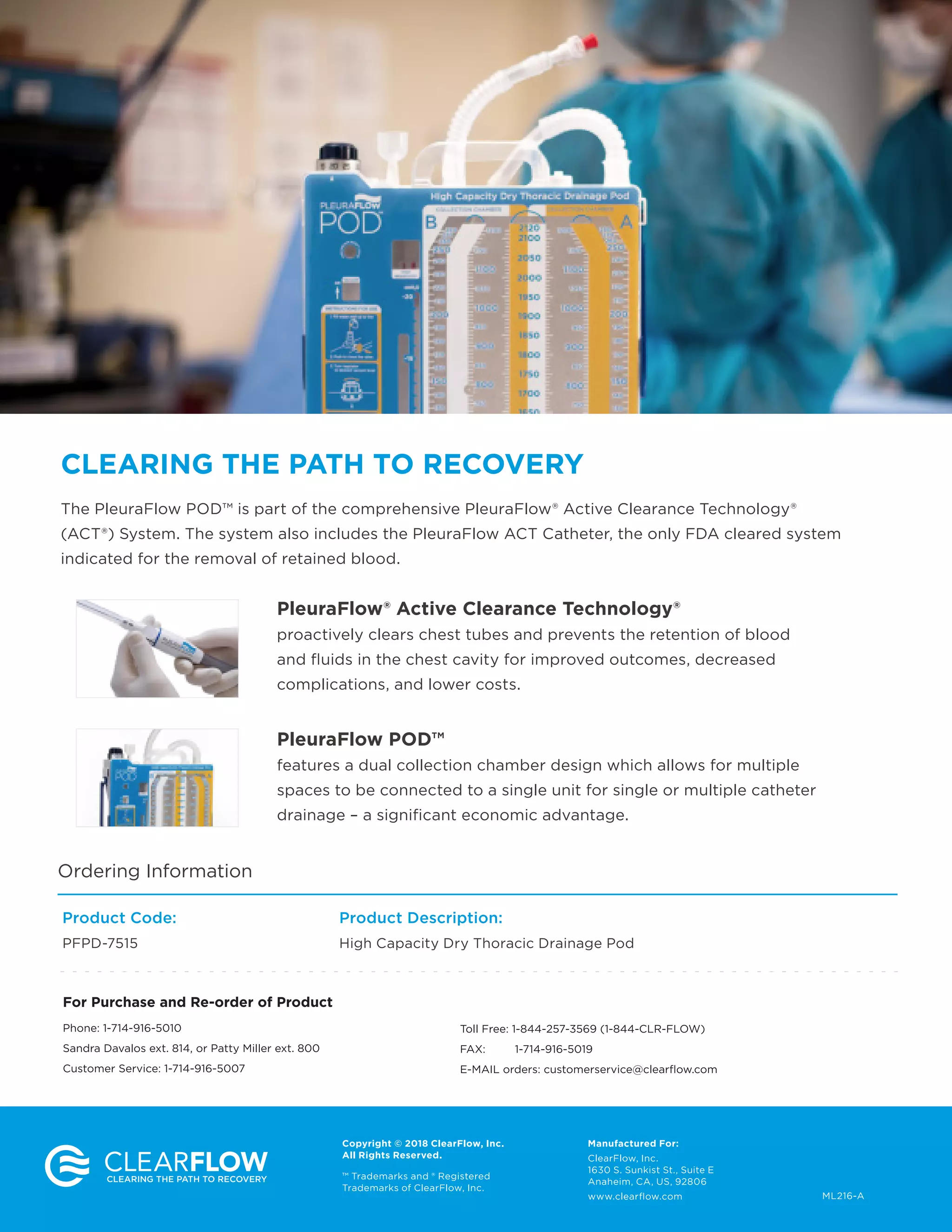 PleuraFlow POD High Capacity Dry Thoracic Drainage Pod | PDF