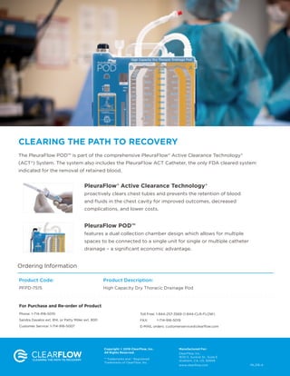 PleuraFlow POD High Capacity Dry Thoracic Drainage Pod | PDF