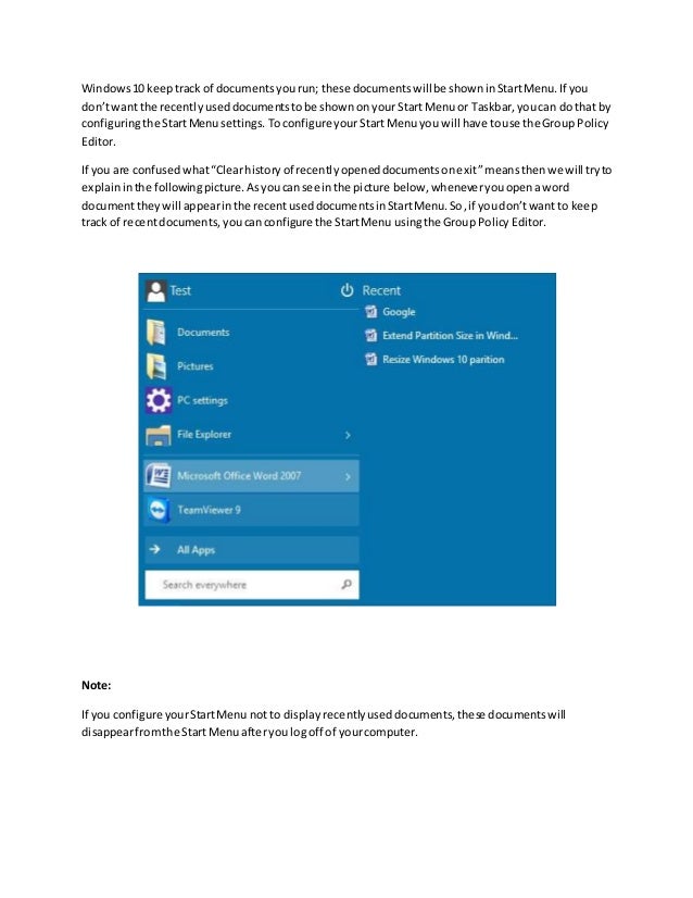 Recent Files History