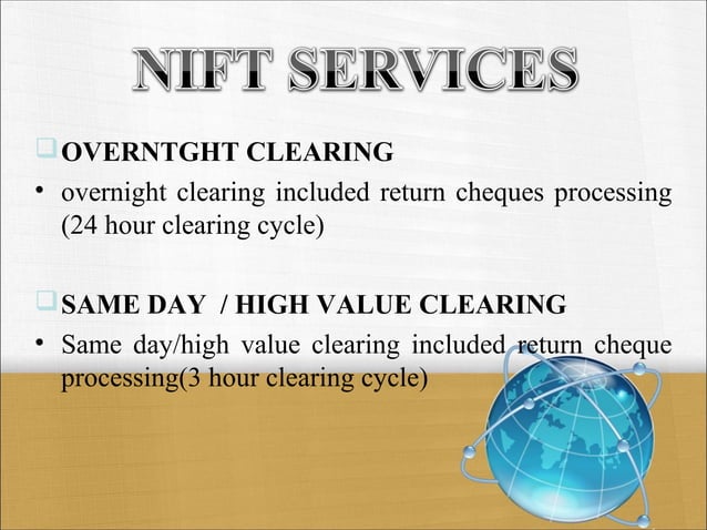 Cheque Clearing & Nift Processing | PPT | Credit Cards | Personal Debt