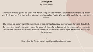 CLEARING-DEBT a Short Story about Clearing Debt | PPTX | Bereavement ...