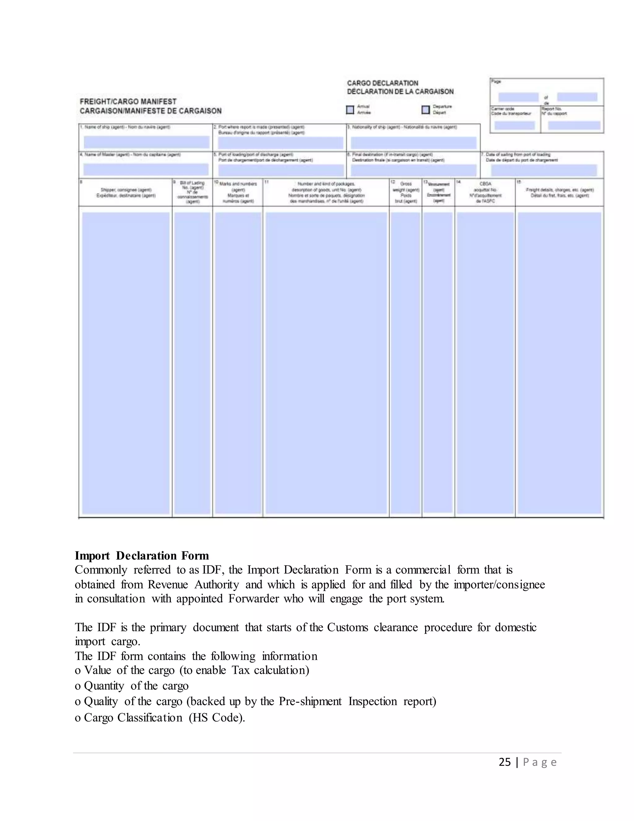 Clearing and forwarding notes | DOCX
