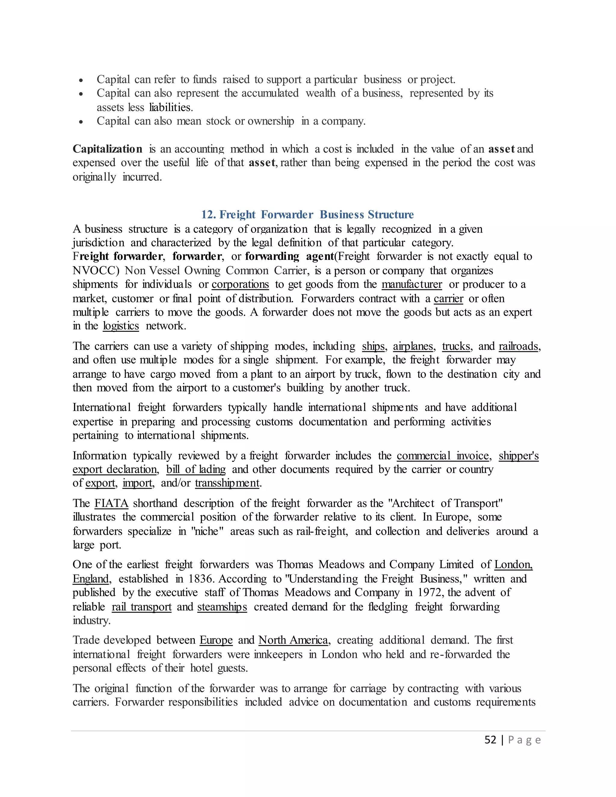 Clearing and forwarding notes | DOCX