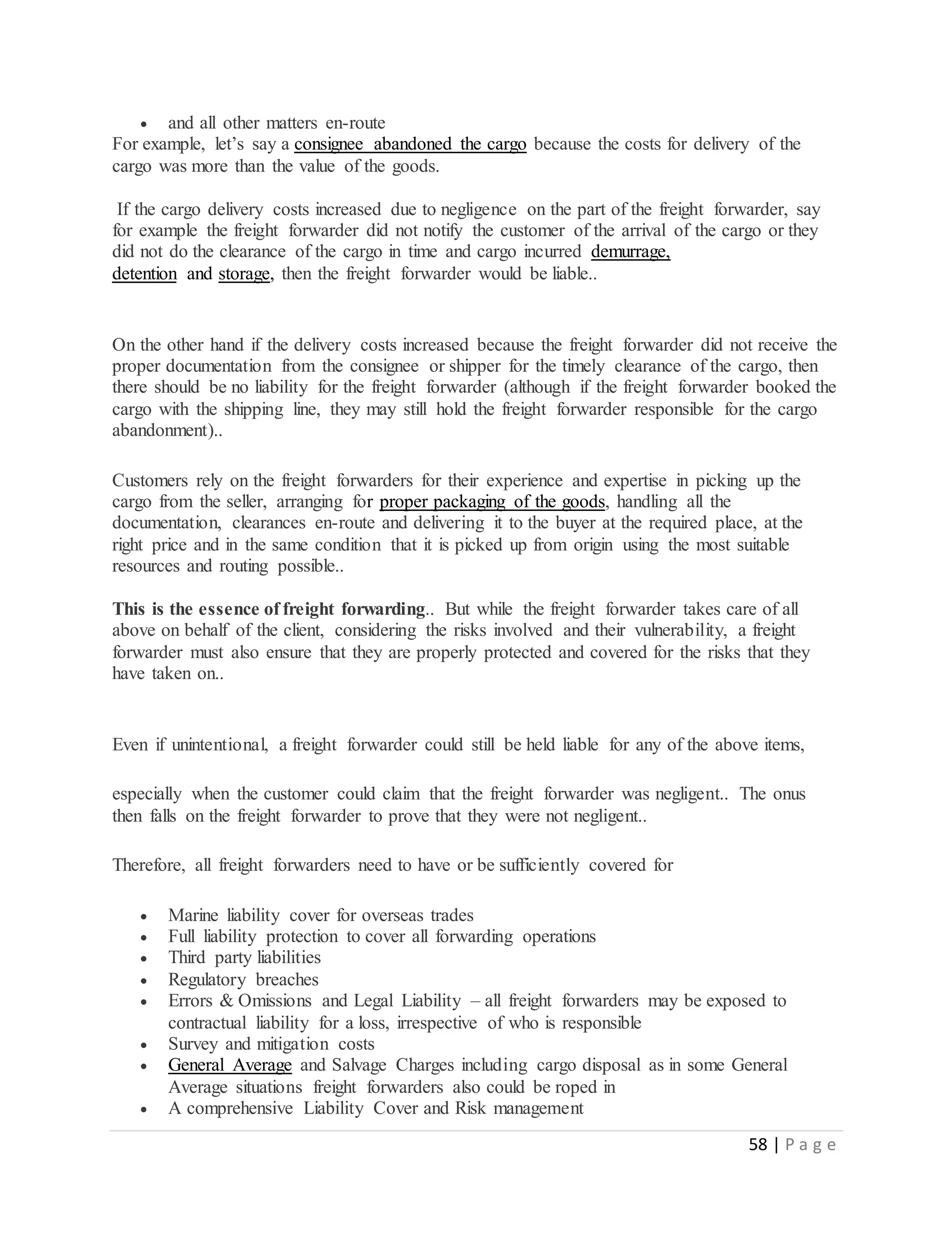 Clearing and forwarding notes | DOCX