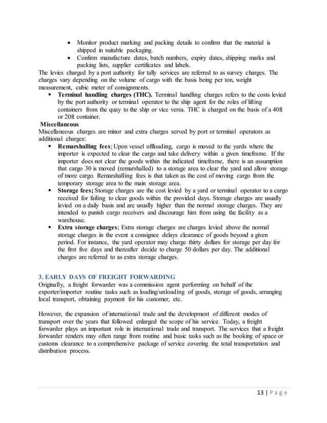 Clearing and forwarding notes | DOCX