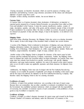 Clearing and forwarding notes | DOCX