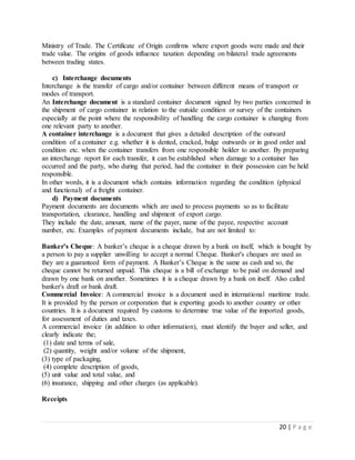 Clearing and forwarding notes | DOCX
