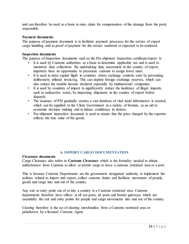 Clearing and forwarding notes | DOCX