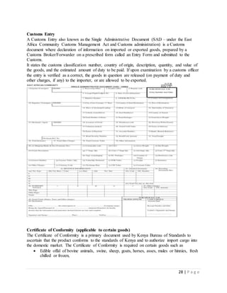 Clearing and forwarding notes | DOCX