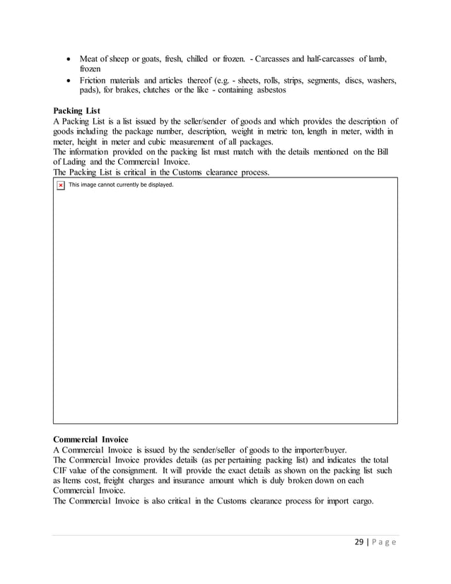 Clearing and forwarding notes | DOCX