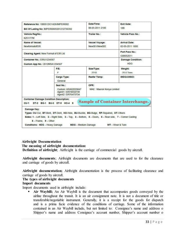 Clearing and forwarding notes | DOCX