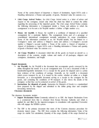 Clearing and forwarding notes | DOCX