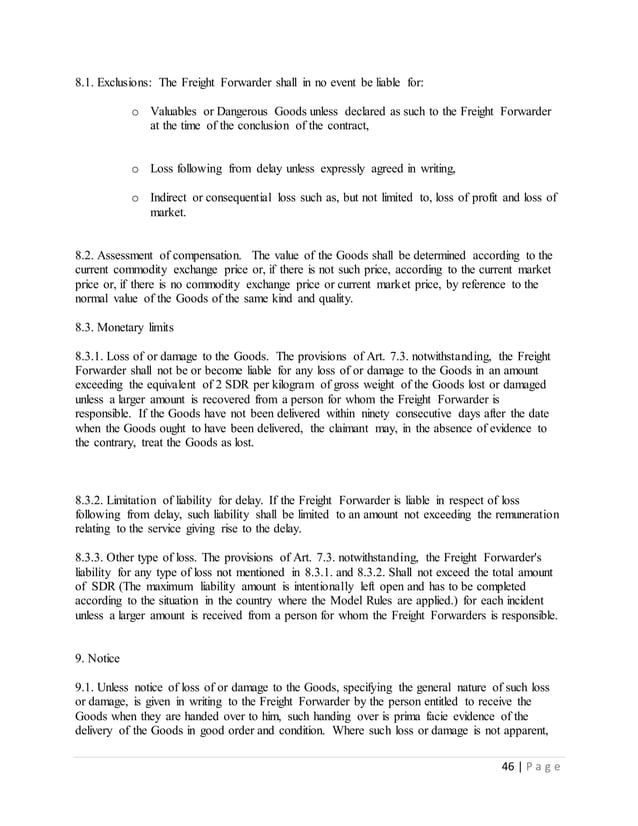 Clearing and forwarding notes | DOCX