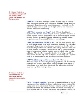 Clearing and forwarding notes | DOCX