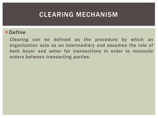 Clearing and settlement derivatives | PPTX