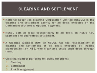 Clearing and settlement derivatives | PPTX