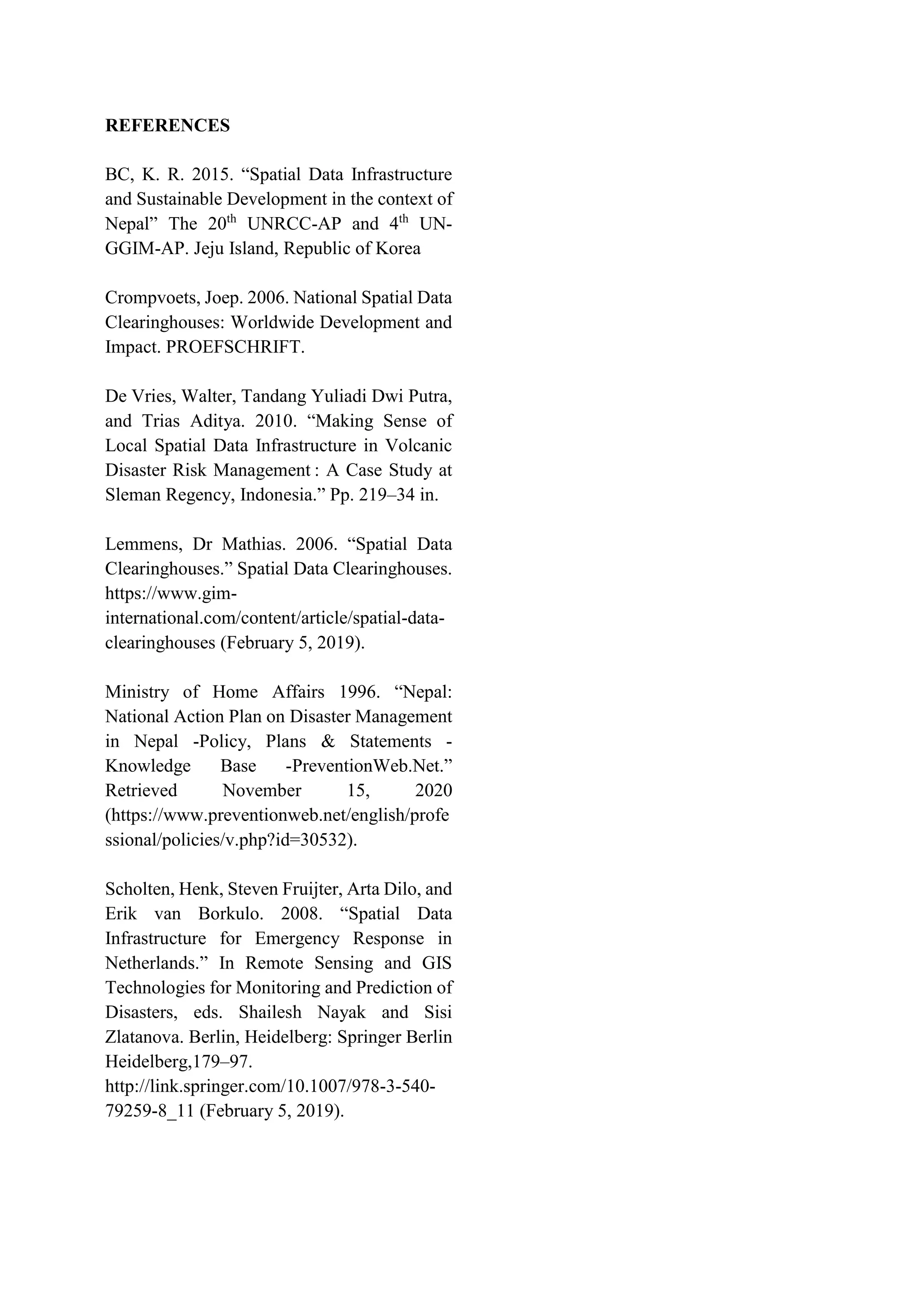 CLEARINGHOUSE FOR GEO-SPATIAL DATA FOR AN EMERGENCY PERSPECTIVE | PDF