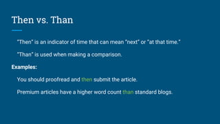 Usage and the Usual Suspects: Clearing Up Commonly Confused Words | PPTX