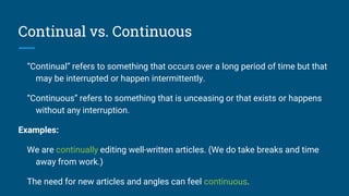 Usage and the Usual Suspects: Clearing Up Commonly Confused Words | PPTX