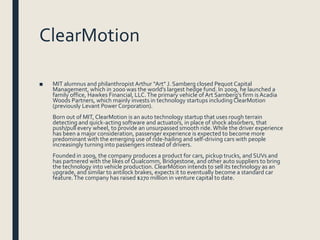 ClearMotion Making Rides as Smooth as Possible | PPTX | Auto Technology ...