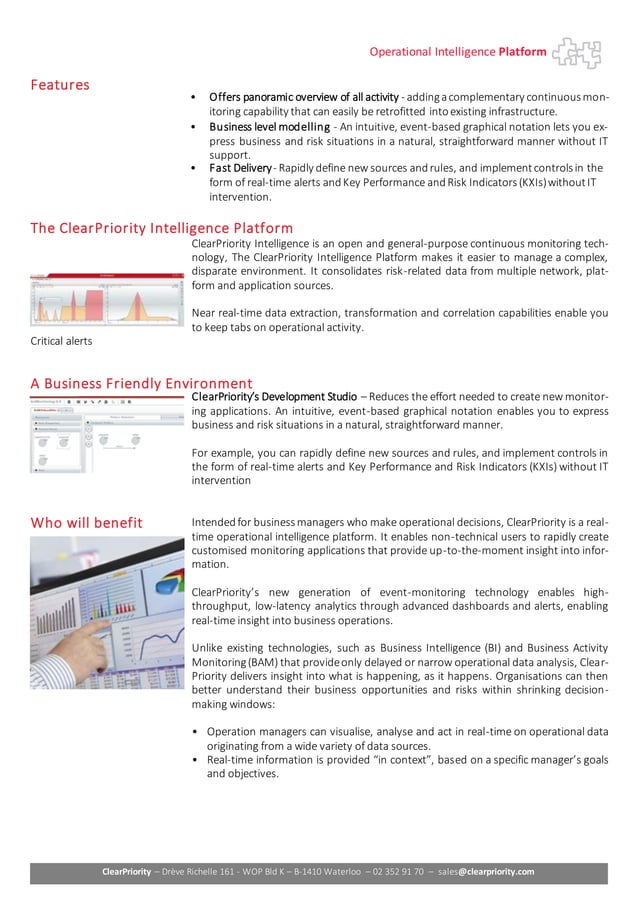 Clearpriority Operational Intelligence Platform | PDF | Computer Software and Applications ...