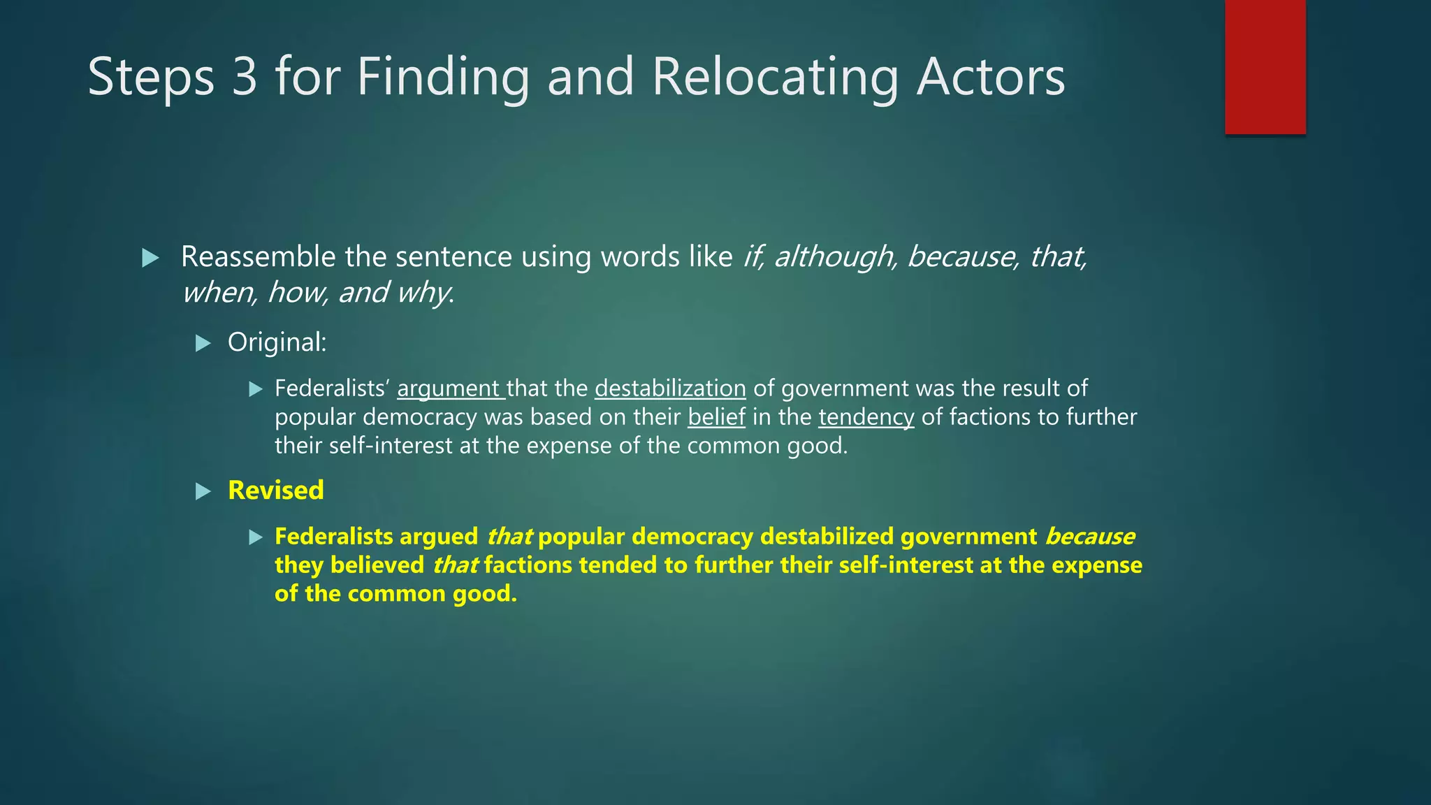 Clear subjects and passives | PPT