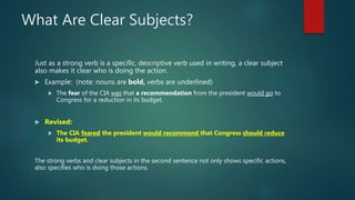 Clear subjects and passives | PPT